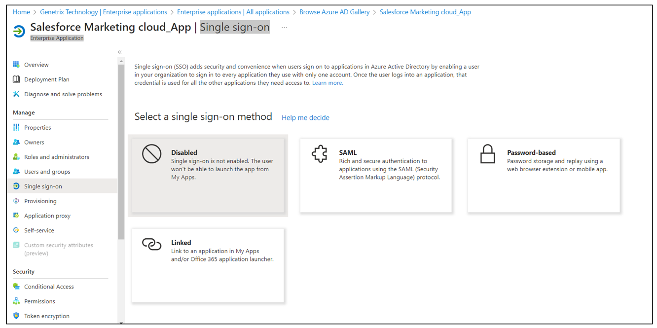 Implementing Azure SSO with Salesforce Marketing Cloud - Genetrix